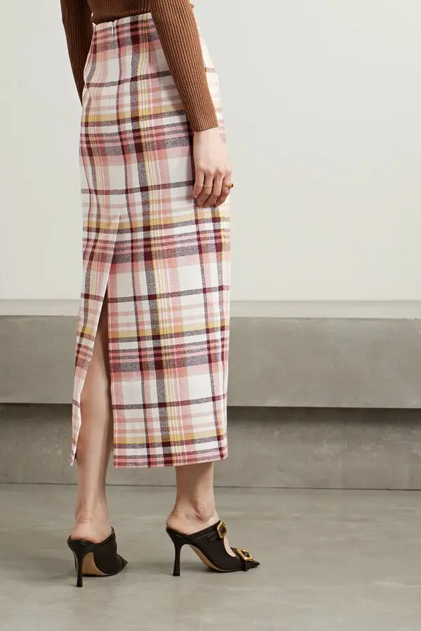 Zimmermann Matchmaker Checked Midi Skirt