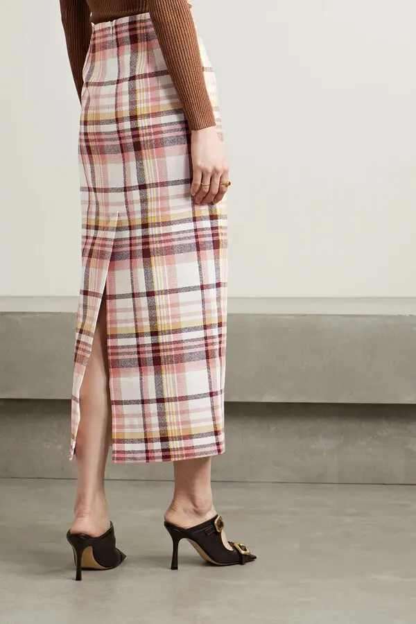 Zimmermann Matchmaker Checked Midi Skirt