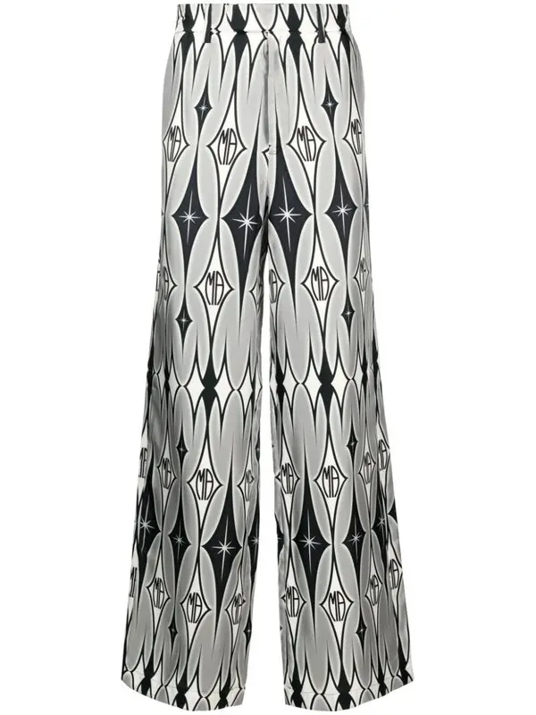 Amiri Graphic-print Wide-leg Trousers - Black