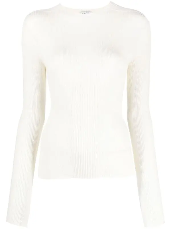 LANVIN Long-sleeve Knitted Top - White