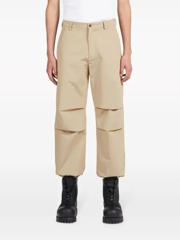 FERRAGAMO Logo-patch Cropped Trousers