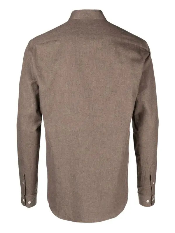 Sunspel Flannel Cotton Shirt - Brown
