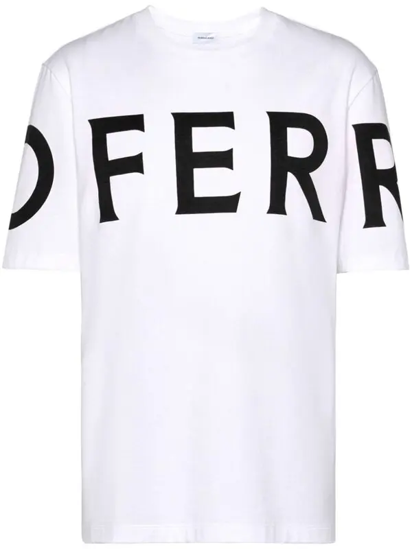 FERRAGAMO Logo-print Cotton T-shirt - White