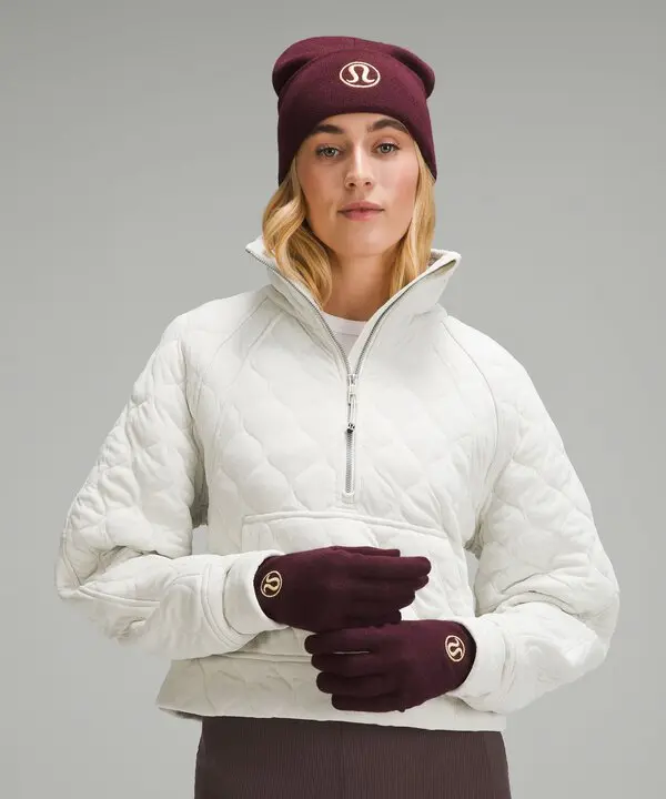 Lululemon fuzzy cashmere mittens and beanie set Lululemon Womens Warm Revelation Set - Black / Gold - lulu  main image 4