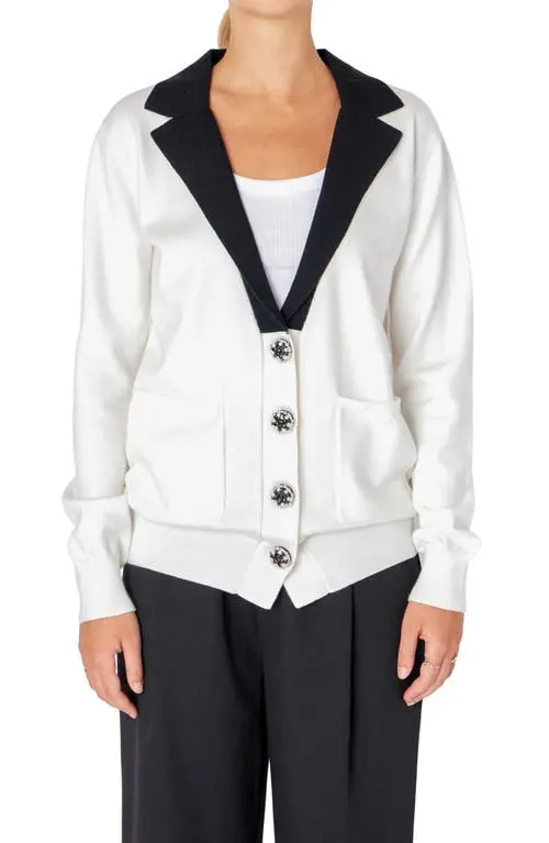 Endless Rose Jewel Button Blazer Cardigan