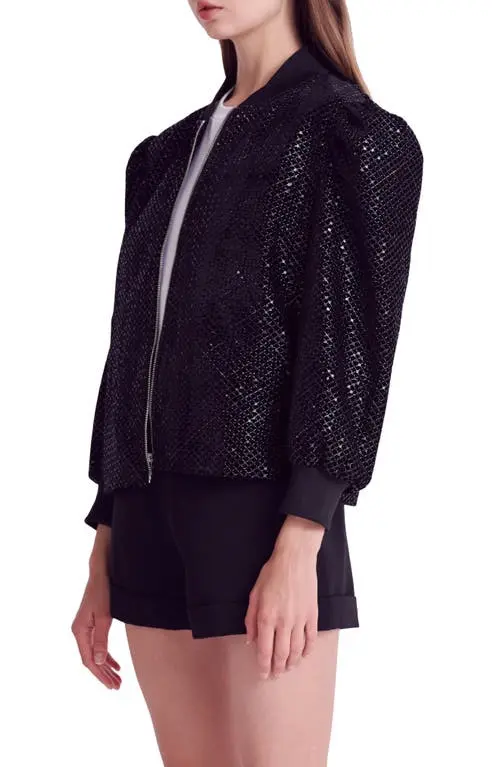 Endless Rose Sequin Velvet Bomber Jacket