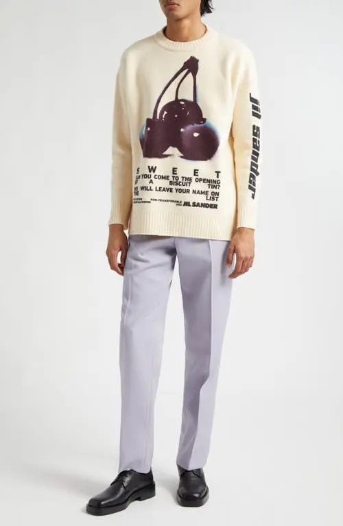 JIL SANDER Cherry Print Wool Sweater