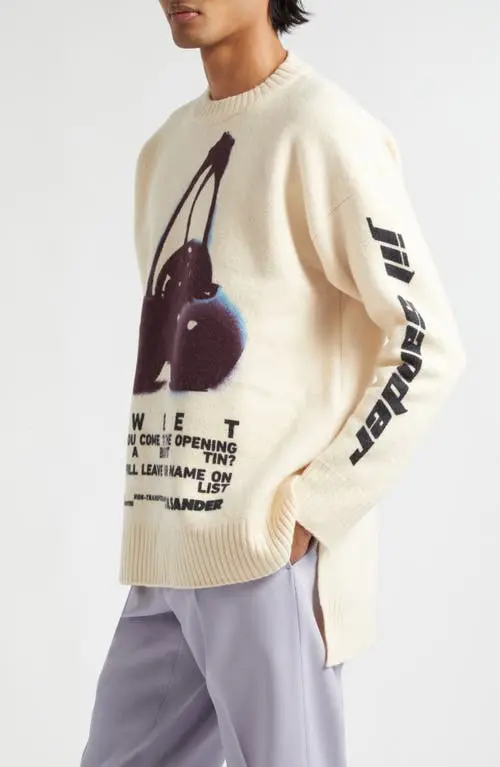 JIL SANDER Cherry Print Wool Sweater