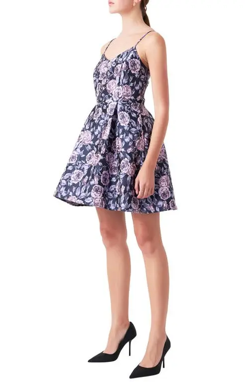 Endless Rose Floral Jacquard Minidress