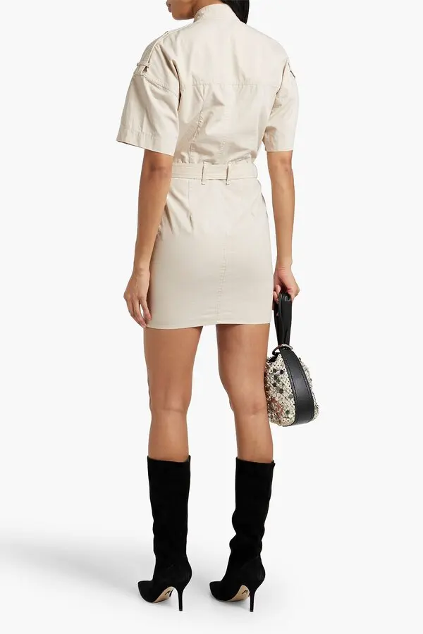 Marant Etoile Rodwell Belted Cotton-Canvas Mini Dress In Ecru - 80