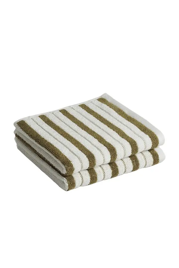 BAINA Hand Towel Set In Green - Caper & Chalk