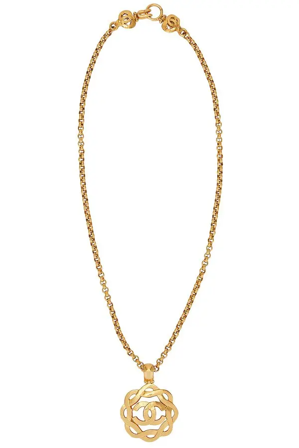 Chanel 1997 Coco Mark Medallion Necklace - Gold
