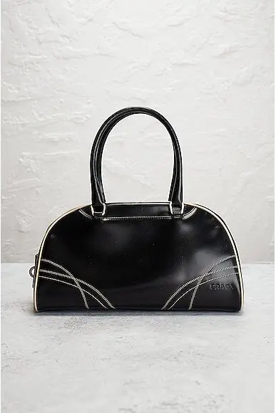 Prada Leather Boston Bag - Black | Editorialist