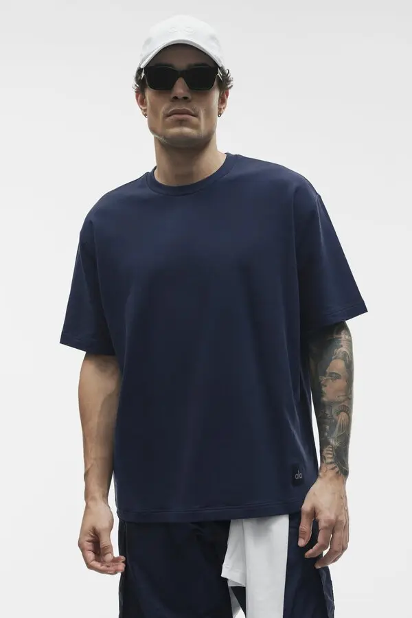 Alo Yoga Double Take Short Sleeve Top - Navy
