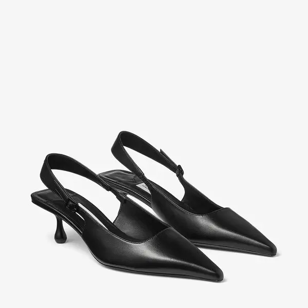 JIMMY CHOO Amel 50 Nappa Leather Slingback Pumps
