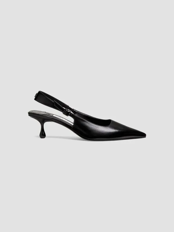 JIMMY CHOO Amel 50mm Leather Slingback Pumps - Black