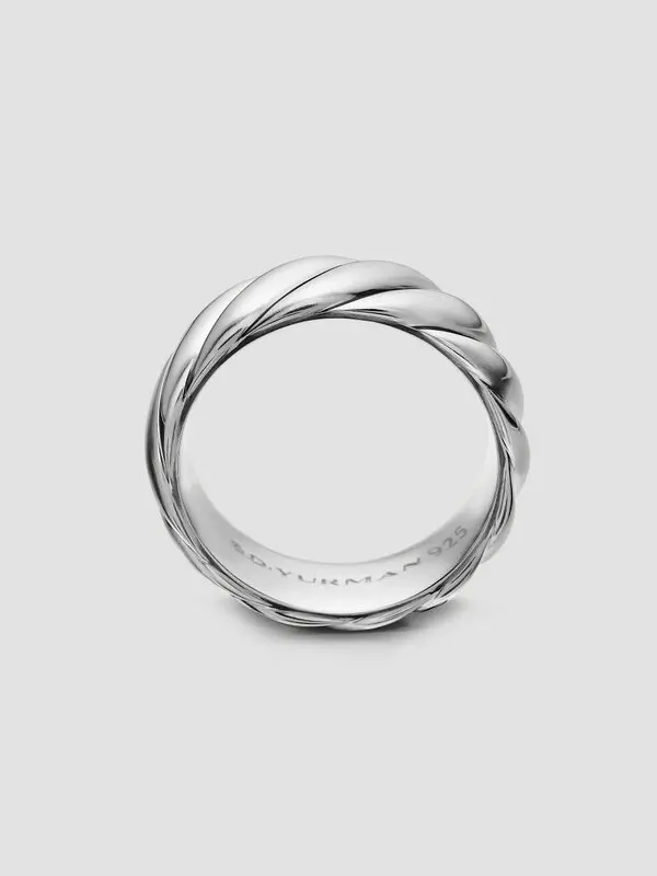 David Yurman Sculpted Cable Contour Band Ring In Sterling 9mm