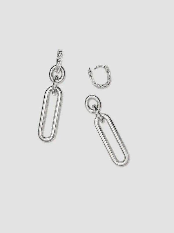 David Yurman Lexington Double Link Drop Earrings In Sterling