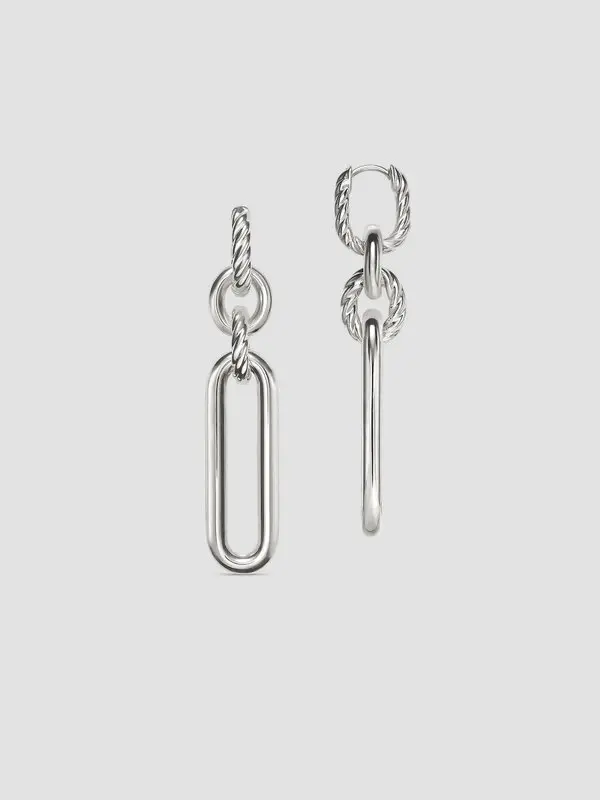 David Yurman Lexington Double Link Drop Earrings In Sterling