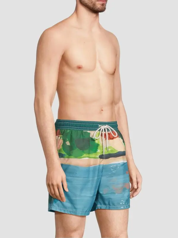 Vilebrequin Moorea Abstract Swim Trunks - Chambray