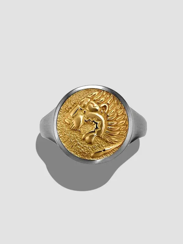 David Yurman Petrvs Lion Pinky Ring In Sterling