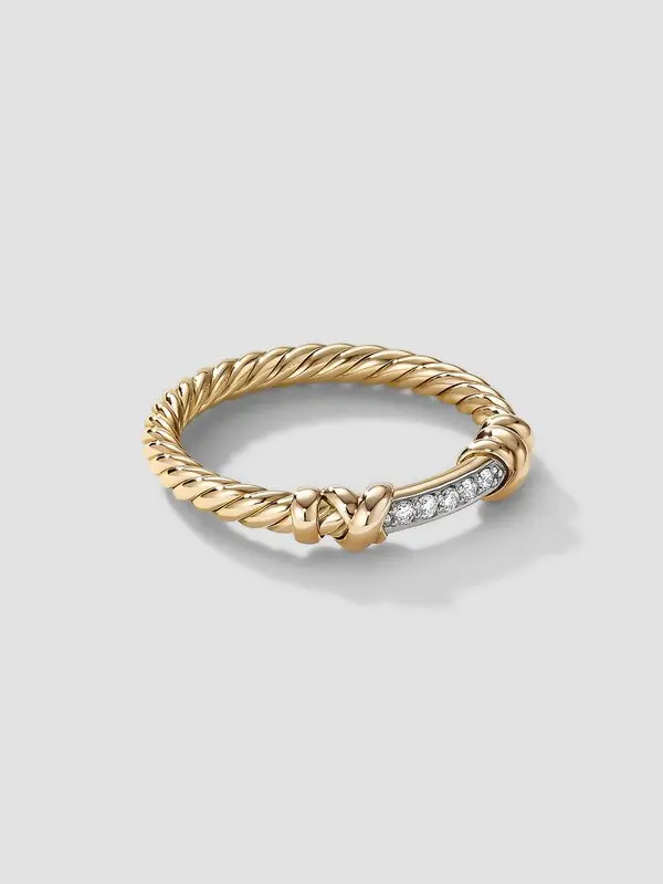 David Yurman Petite Helena Wrap Ring In 18k Yellow Gold - Diamond