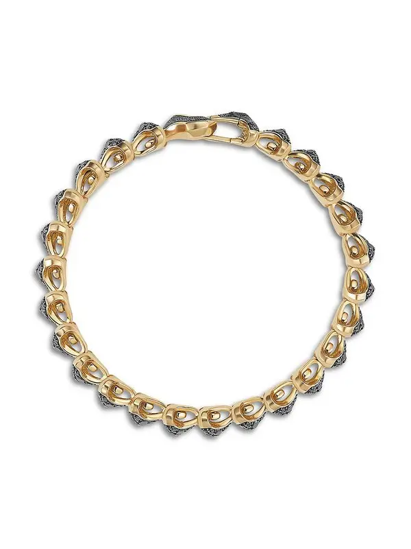 David Yurman Armory Link Bracelet In 18k Yellow Gold - Black Diamond