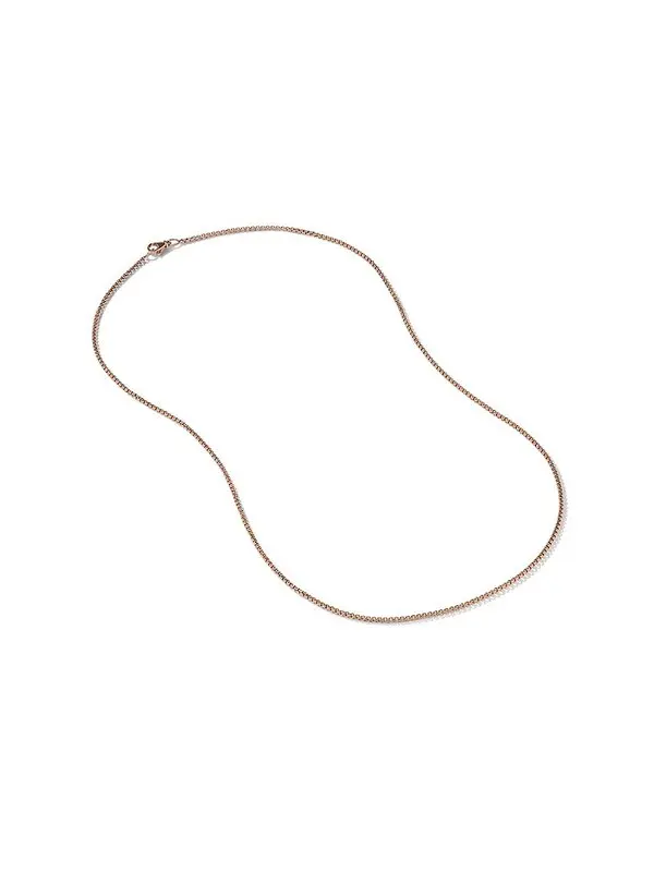 David Yurman Box Chain Necklace In 18k Rose 1.7mm