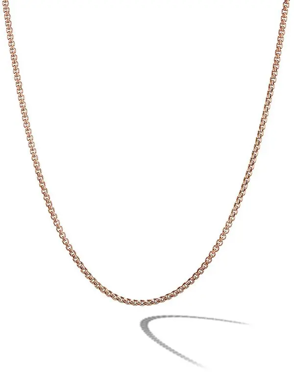 David Yurman Box Chain Necklace In 18k Rose 1.7mm