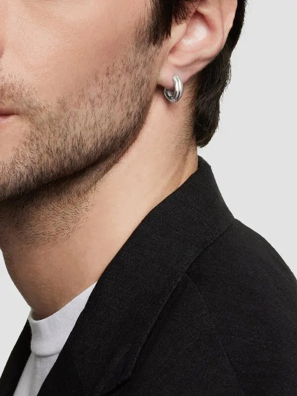 David Yurman Armory Hoop Earring In Sterling
