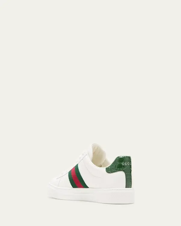 Gucci Ace Leather Low-top Sneakers - Bianco