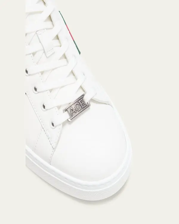 Gucci Ace Leather Low-top Sneakers - Bianco