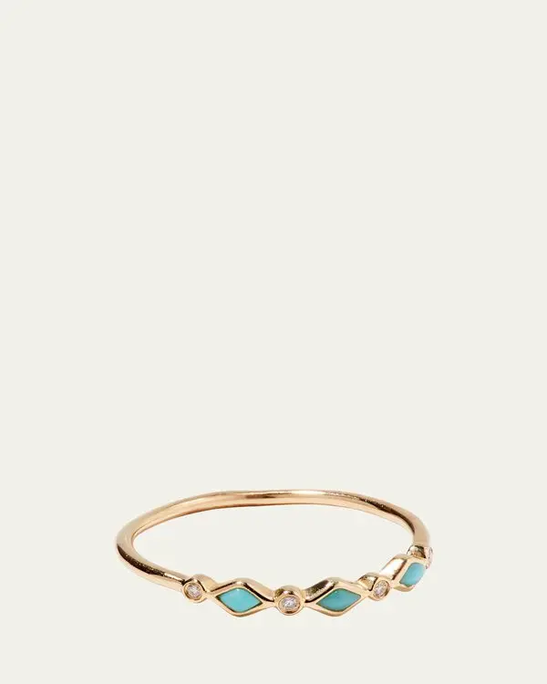 SYDNEY EVAN Turquoise And Diamond Ring