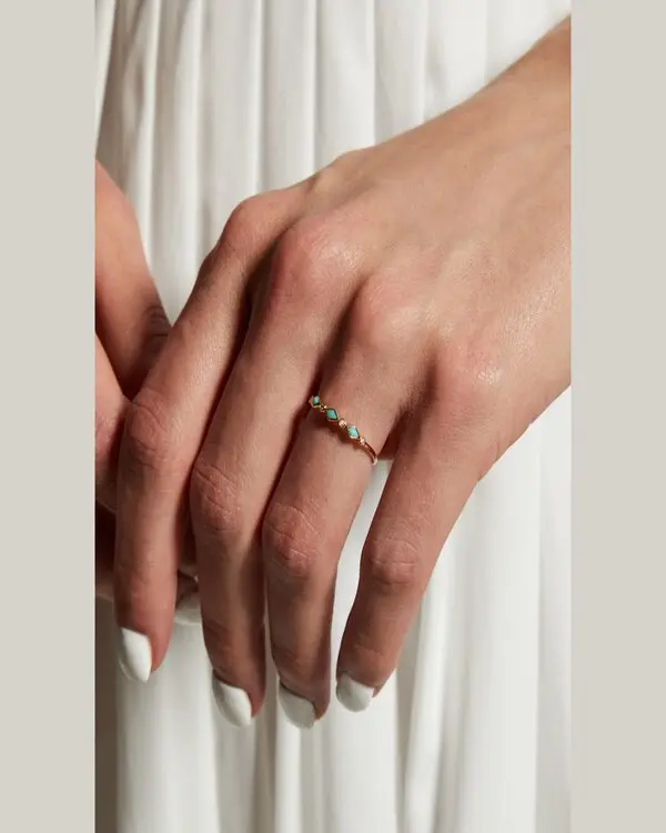 SYDNEY EVAN Turquoise And Diamond Ring