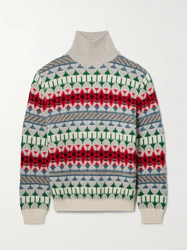 Loro Piana Holiday Noel Cashmere-jacquard Sweater - Multi