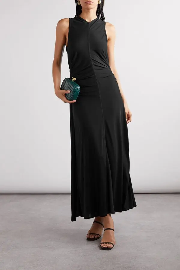 Bottega Veneta Cutout Embellished Gathered Maxi Dress