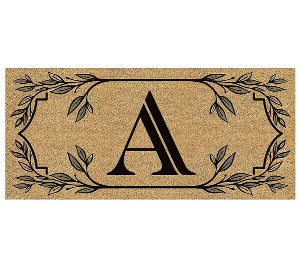 EVERGREEN Flocked Coir Monogram Sassafras Switc Mat Insert