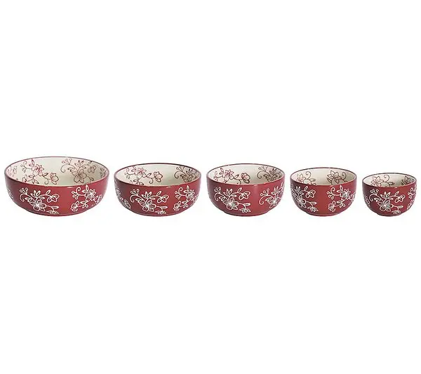 TEMP-TATIONS Set Of 5 Nesting Dip Bowls - One-color