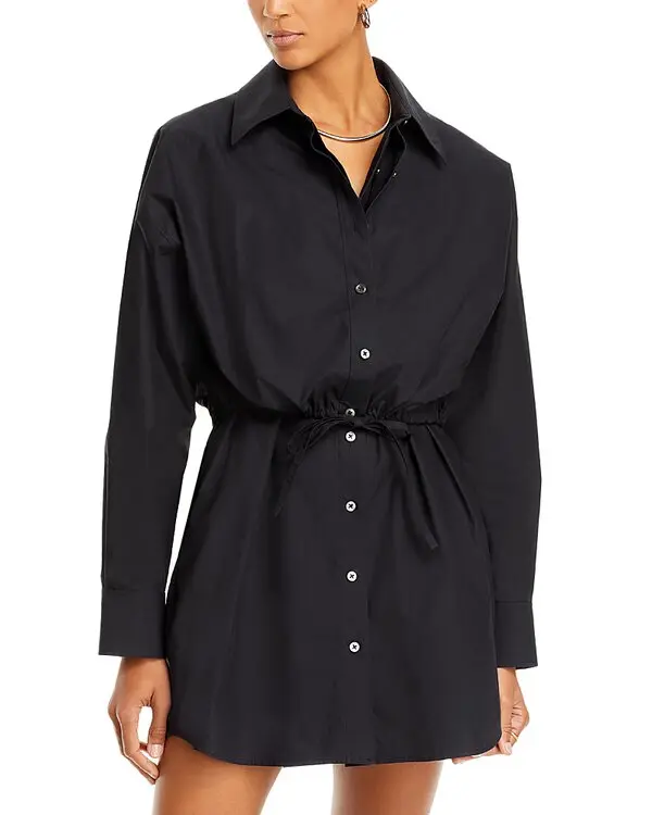 alexander wang tee shirt dress alexander wang t shirt dress T by Alexander Wang // Blue & White Off  Shoulder Layered Shirt Dress  VSP Consignment
