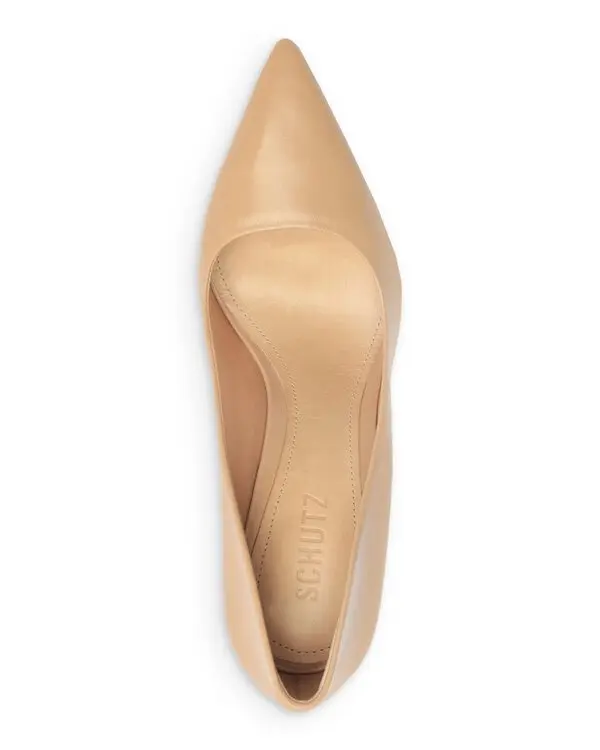 Schutz Lou Pointed Toe High Heel Pumps - Beige