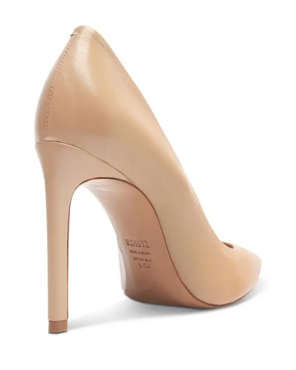 Schutz Lou Pointed Toe High Heel Pumps - Beige