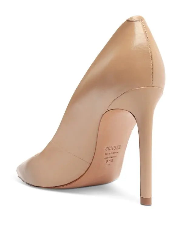 Schutz Lou Pointed Toe High Heel Pumps - Beige