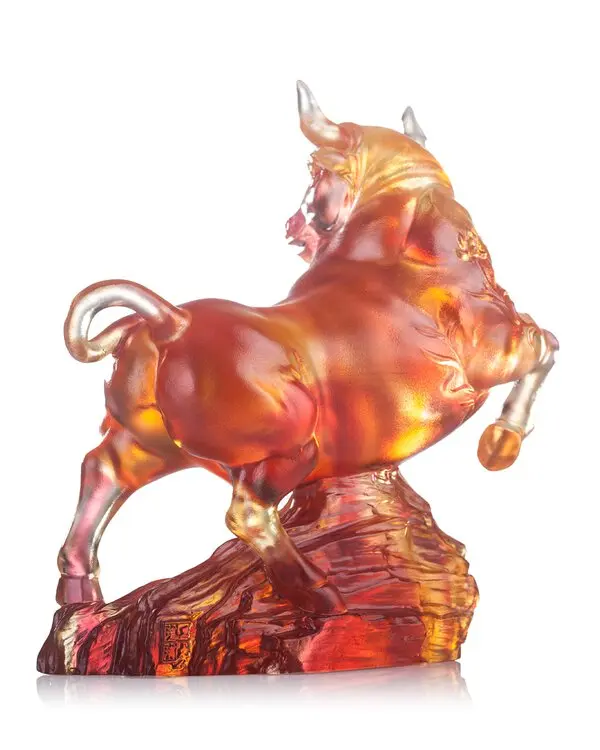 LIULI Easterly Winds Crystal Ox Figure