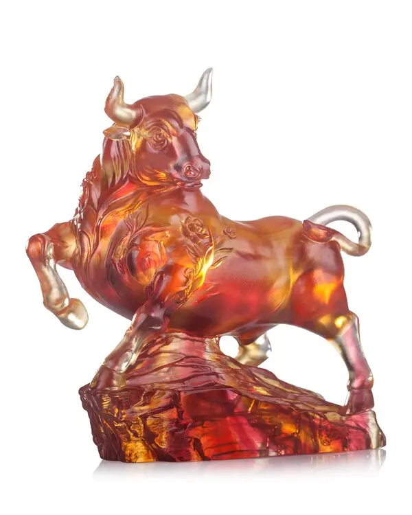 LIULI Easterly Winds Crystal Ox Figure