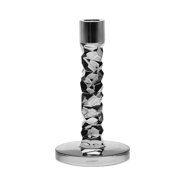 ORREFORS Carat Candlestick Holder, Small - Graphite