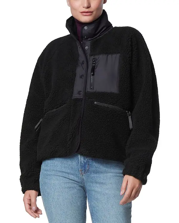 Marc New York Mixed Media Sherpa Jacket - Black