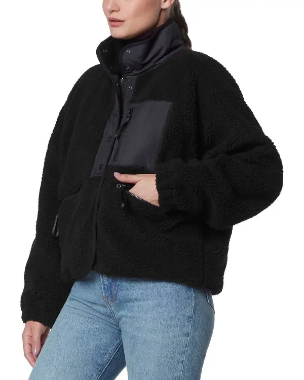 Marc New York Mixed Media Sherpa Jacket - Black