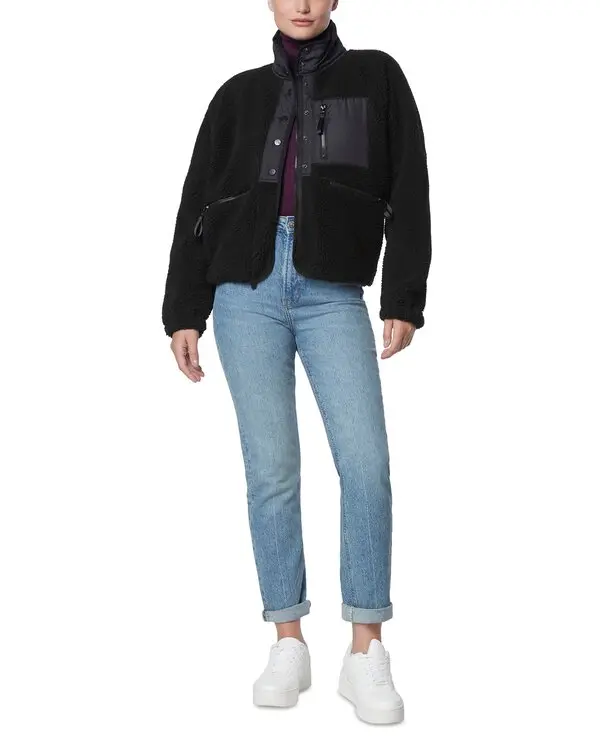 Marc New York Mixed Media Sherpa Jacket - Black
