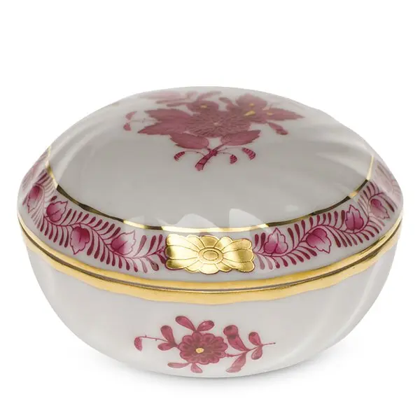 HEREND Porcelain Ring Box - Raspberry