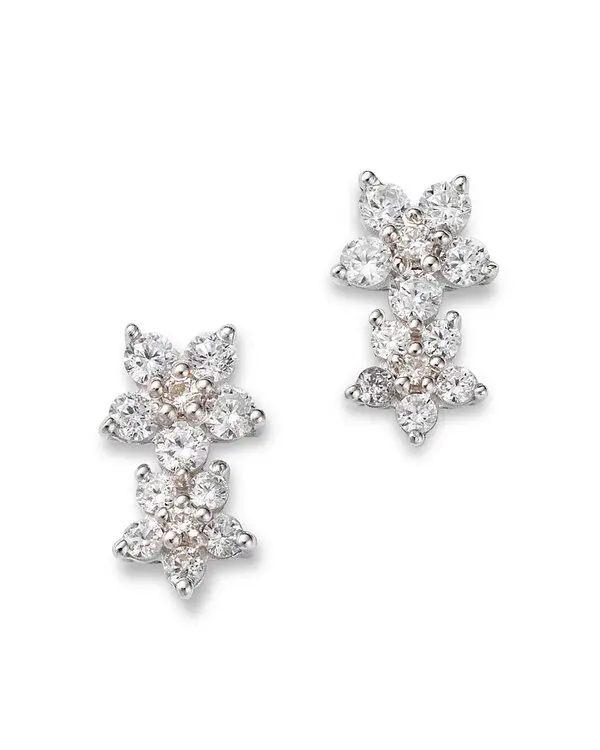 Bloomingdale'S Diamond Flower Stud Earrings, 0.50 Tcw - White